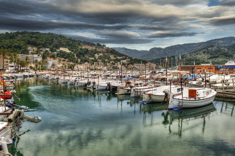 Soller in Mallorca Island, Spain Stock Image - Image of rail, port ...