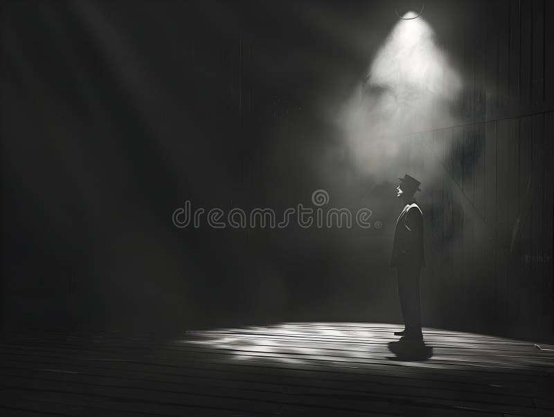 A Solo Actor Delivering an Emotional Soliloquy Under a Dramatic ...