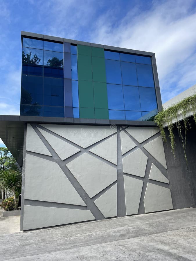 The Office Building is Made into Two Shapes, the Upper Side is Made of ...