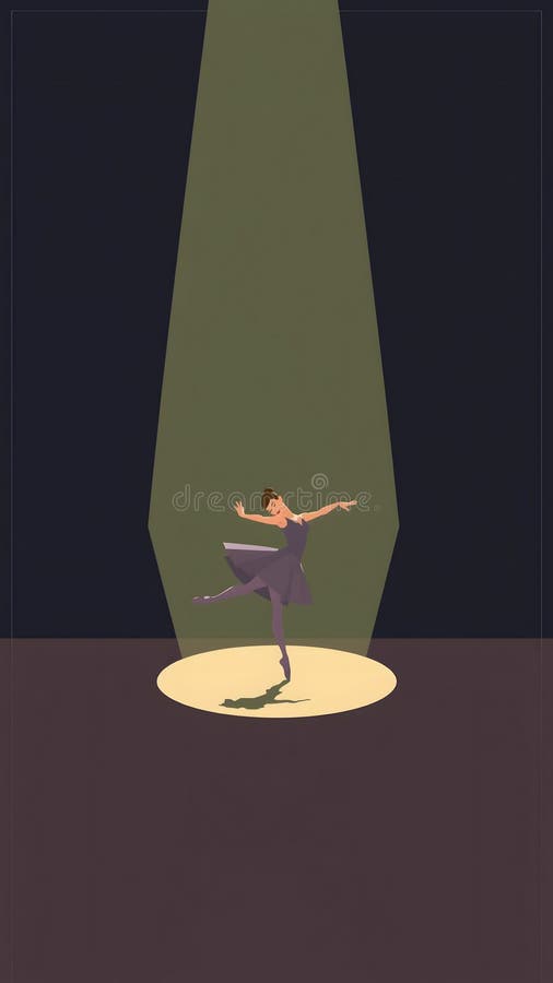 A Solo Dancer Performs on Stage Under a Spotlight during a Dramatic ...