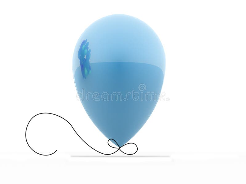 Solo Globo Azul Rendido Aislado Stock de ilustración - Ilustración de ...