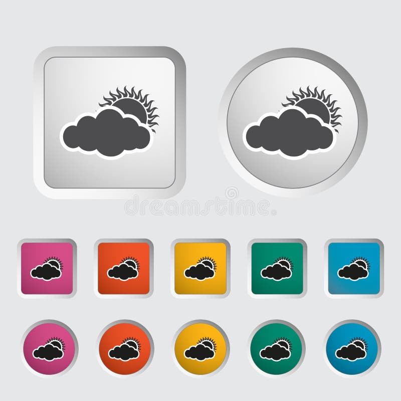 Solo icono de la nubosidad ilustración del vector. Ilustración de calor ... Solo icono de la nubosidad ilustración del vector. Ilustración de calor ...