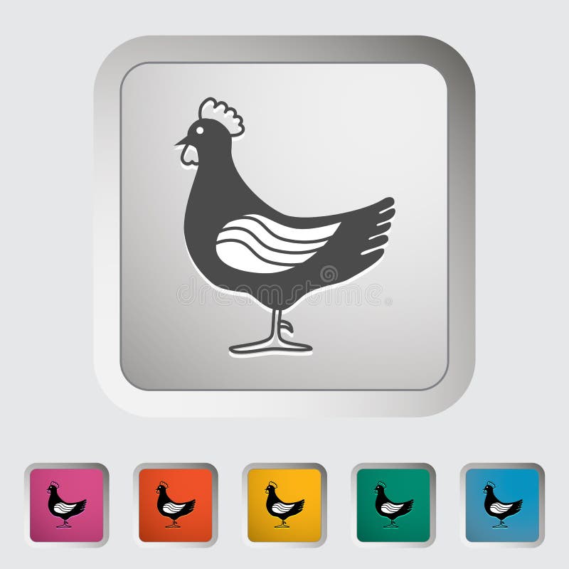 Solo icono del pollo ilustración del vector. Ilustración de arte - 89290728