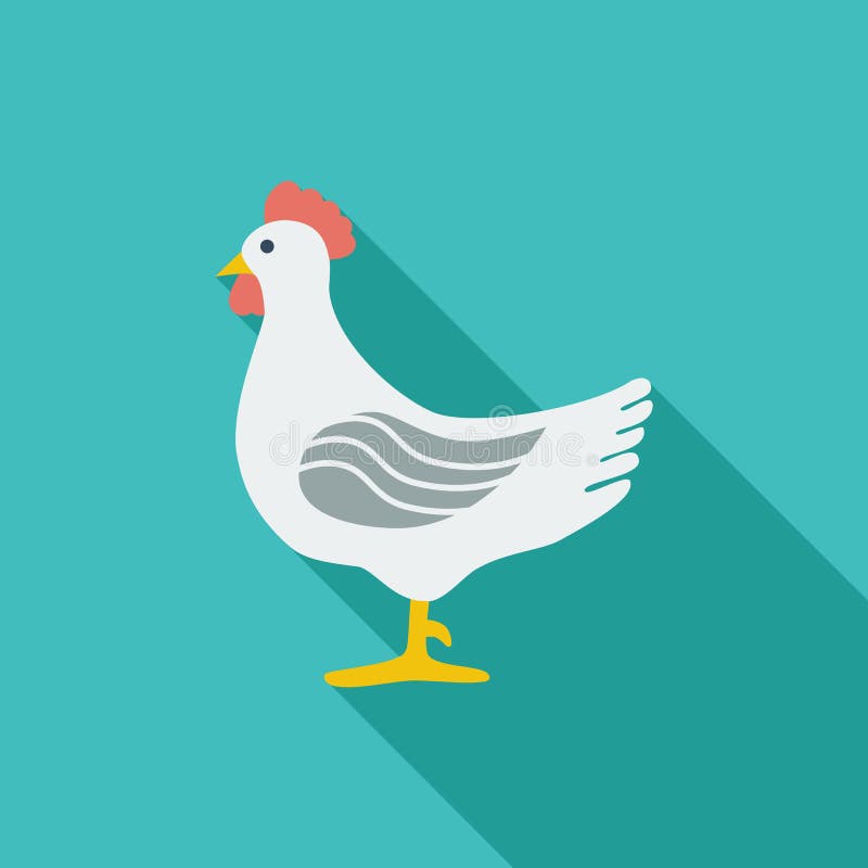 Icono plano del pollo ilustración del vector. Ilustración de cena ...