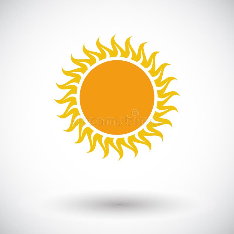 Solo icono plano de Sun ilustración del vector. Ilustración de llama ...