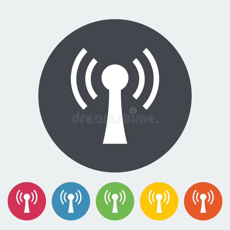 Solo Icono Plano Inalámbrico Ilustración del Vector - Ilustración de ...