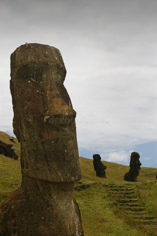 Moai on Easter Island stock image. Image of blue, isolated - 10581925
