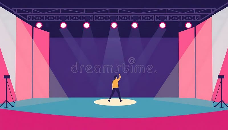 Solo Spotlight Performance stock illustration. Illustration of ...
