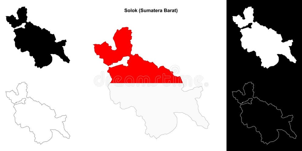 Solok outline map stock vector. Illustration of vector - 356964907
