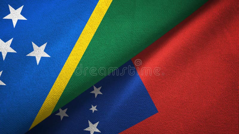 Solomon Island and Samoa Two Flags Textile Cloth, Fabric Texture Stock ...