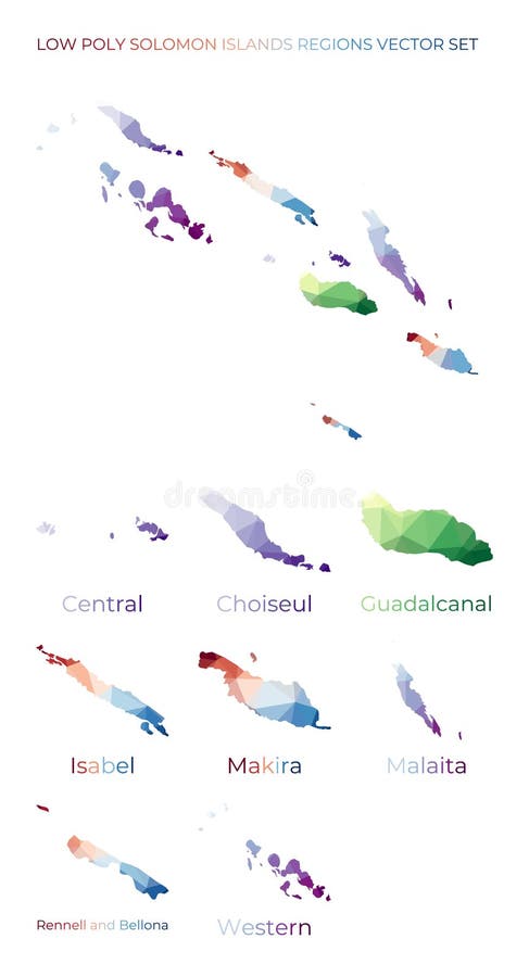 Solomon Islander Low Poly Regions. Stock Vector - Illustration of ...