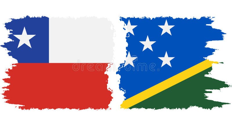 Solomon Islands and Chile Grunge Flags Connection Vector Stock Vector ...