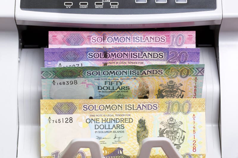 Solomon Islands Dollar in the Counting Machine Stock Image - Image of ...