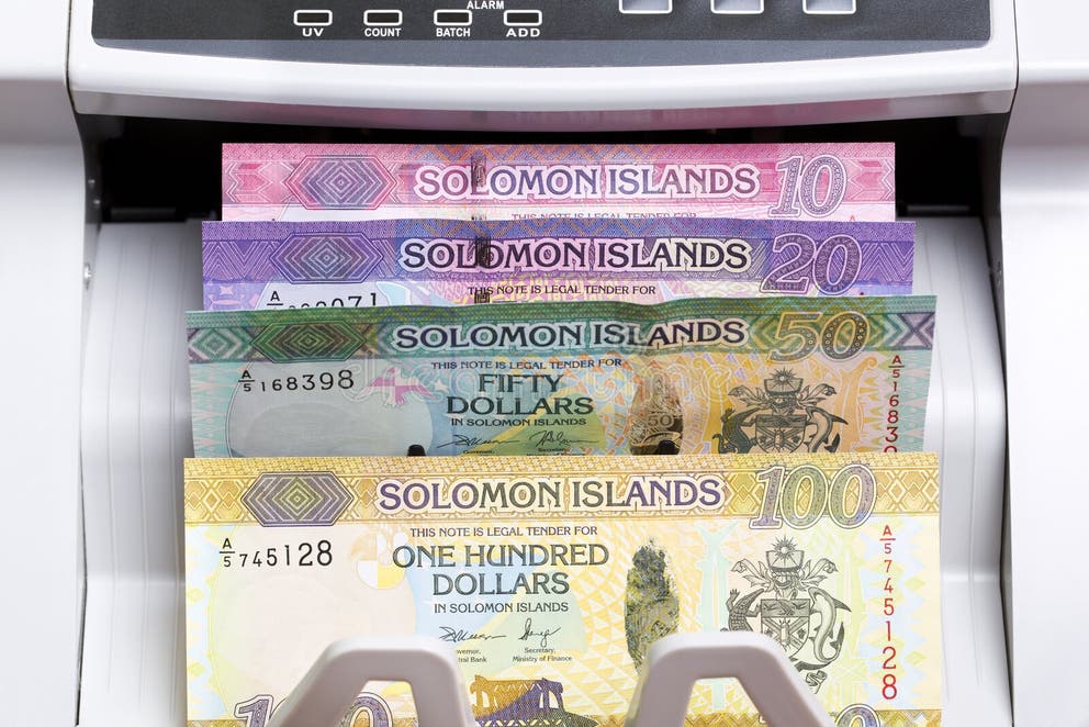 Solomon Islands Dollar in the Counting Machine Stock Image - Image of ...