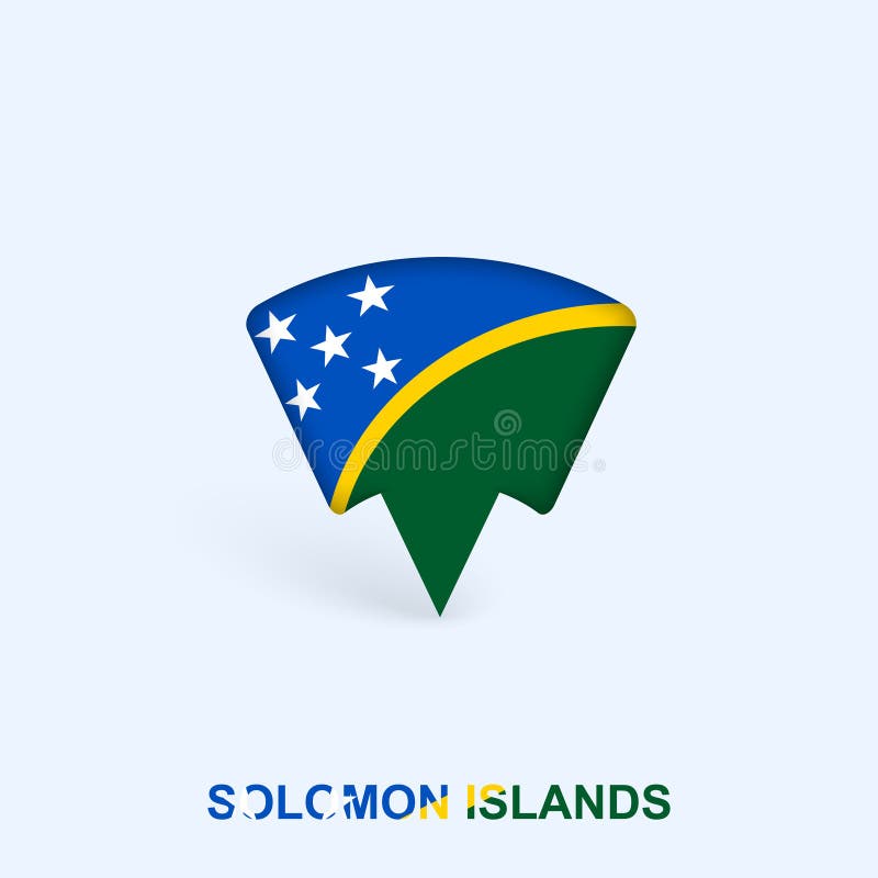 Solomon Islands Flag Map Pointer Design with Shadow Stock Vector ...