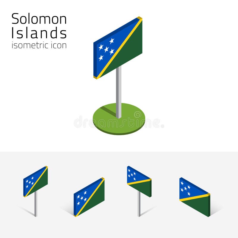 Solomon Islands Flag, Vector 3D Isometric Flat Icons Stock Vector ...
