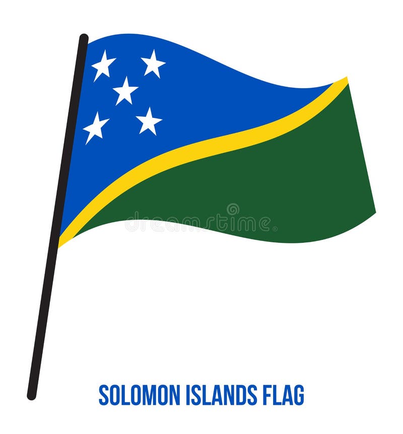 Solomon Islands Flag Waving Vector Illustration on White Background ...