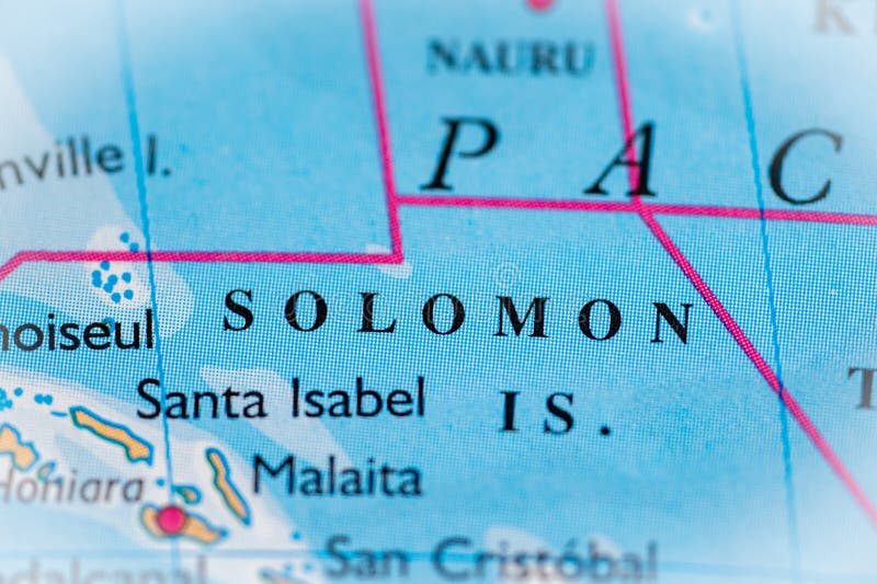 Solomon Islands Highlighted on a World Map Stock Photo - Image of globe ...