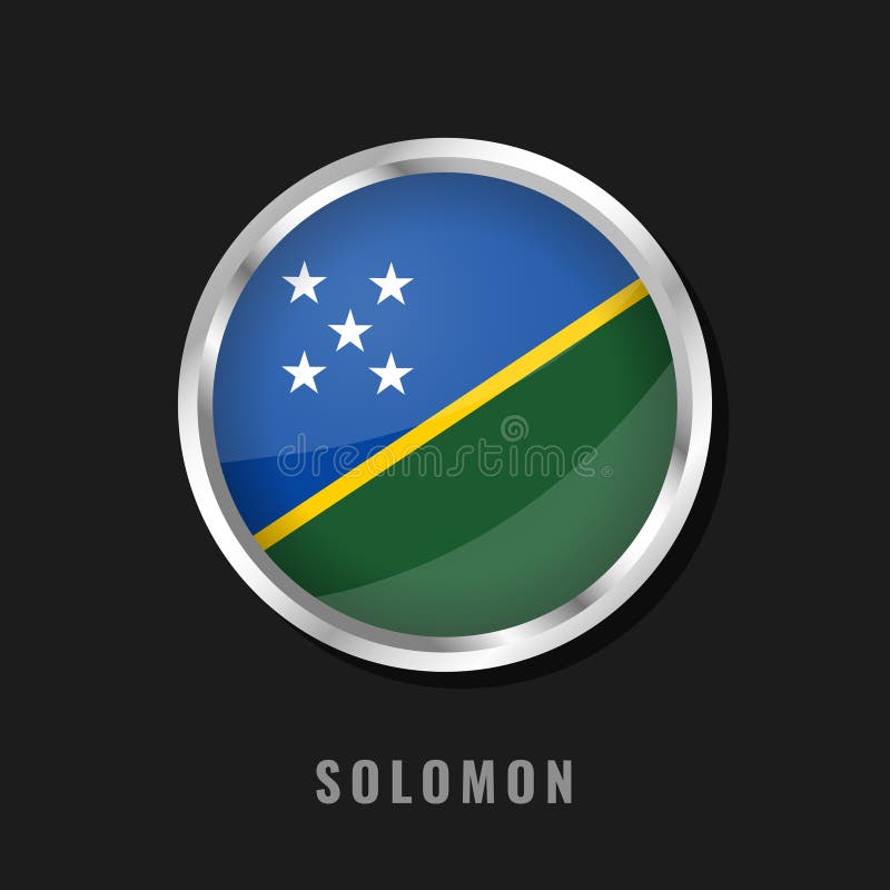Solomon Round Framed National Flag. Circular Glossy Flag of Solomon ...