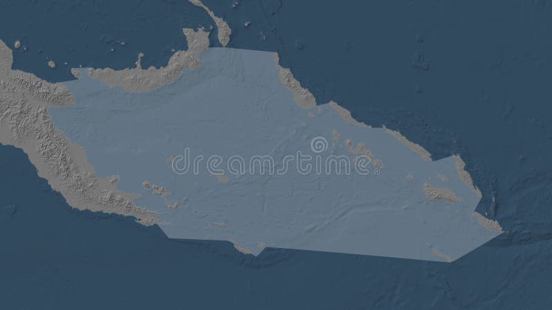 Solomon Sea Highlighted. Steel Blue Map Stock Illustration ...