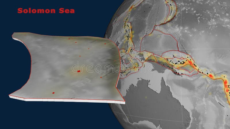 Solomon Sea Plate Described and Presented - Grayscale Stock ...