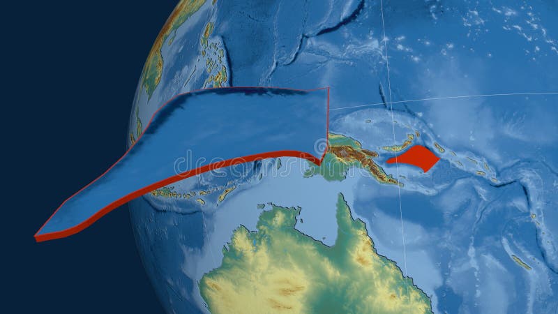 Solomon Sea Plate Presented - Relief Stock Illustration - Illustration ...