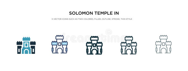 Solomon Temple in Jerusalem Icon in Different Style Vector Illustration ...