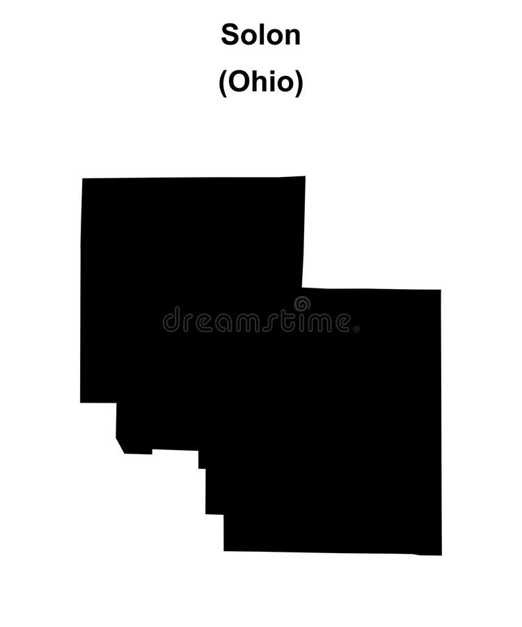 Solon outline map stock vector. Illustration of template - 357493878