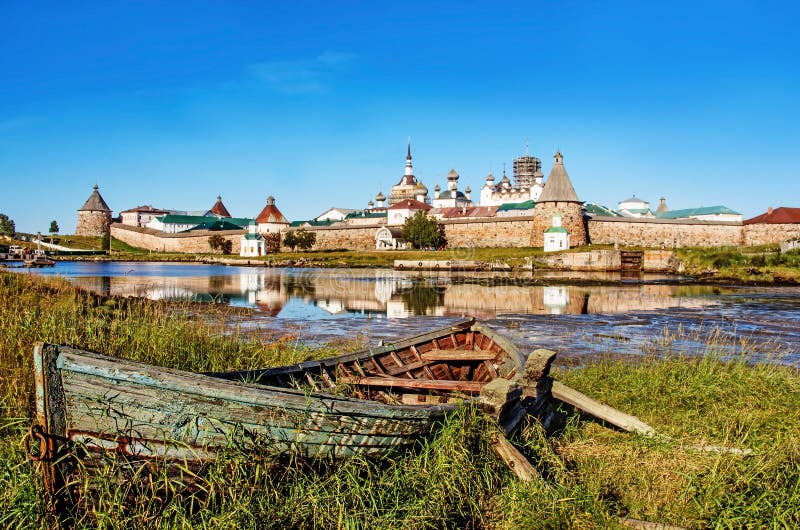 The Solovetsky Monastery on the Solovetsky Islands, Russia. Stock Image ...