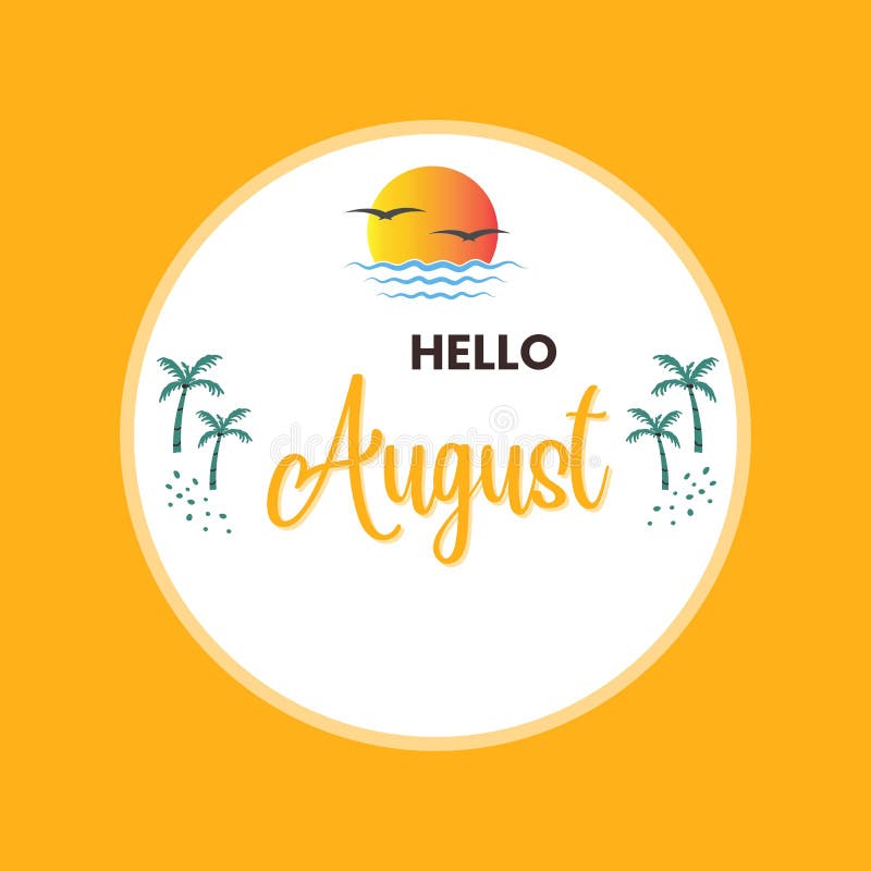 Hello August icon stock illustration. Illustration of logo - 250601820