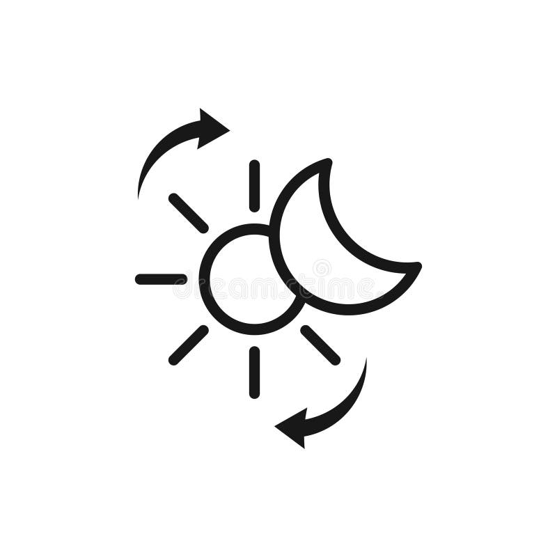 Solstice Icon. Night with Daytime, Moon, and Sun Icon. Day and Night ...