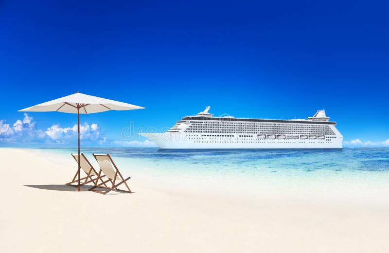 Solstol På Den Trapical Stranden Fotografering för Bildbyråer - Bild av ...