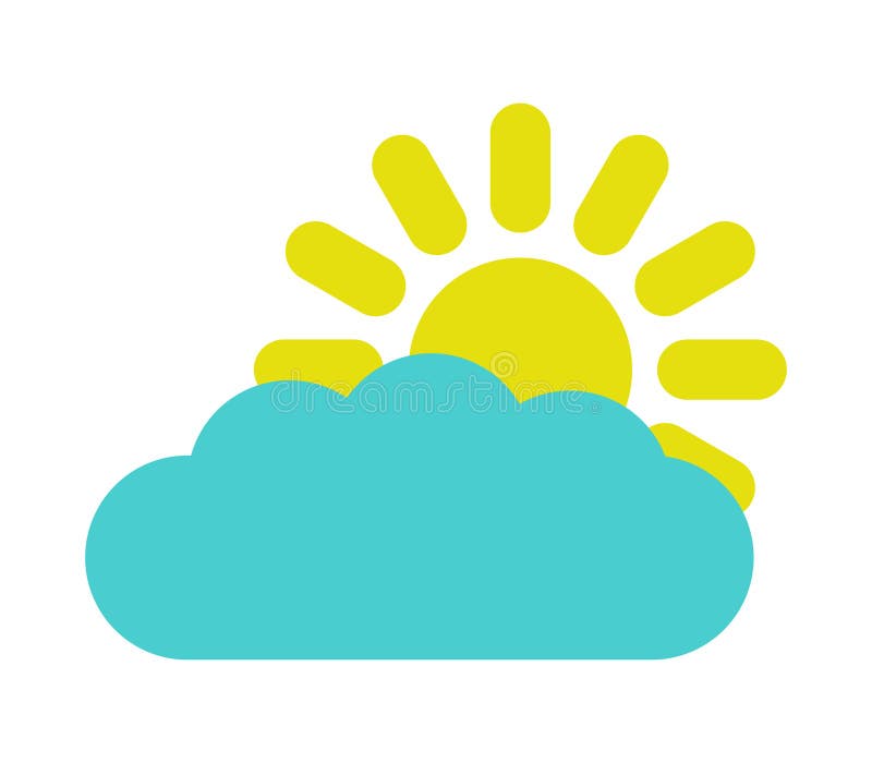 Solsymbol med molnet stock illustrationer. Illustration av diagram ...