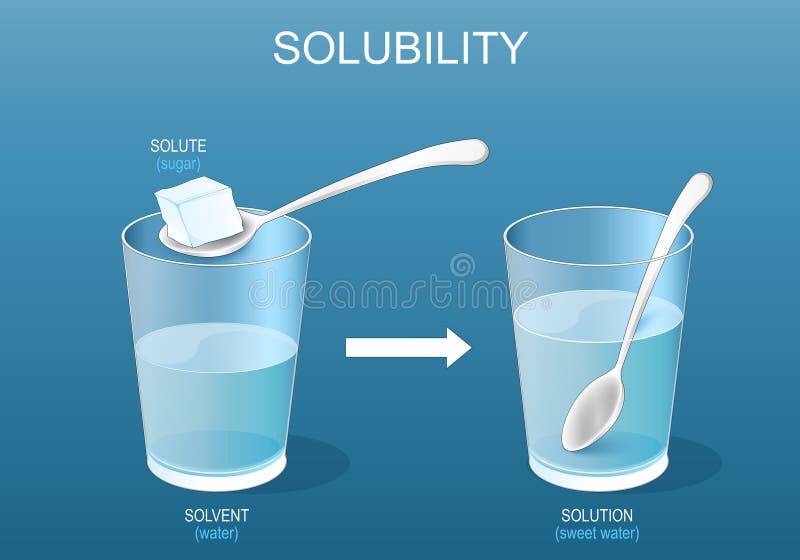 Solubility. Solutions stock vector. Illustration of sugar - 332737954