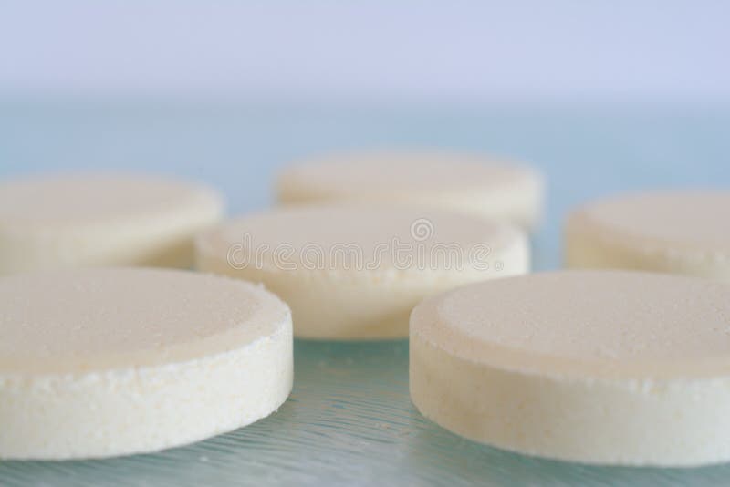 Soluble Tablets on Glass Table Top Stock Image - Image of health ...