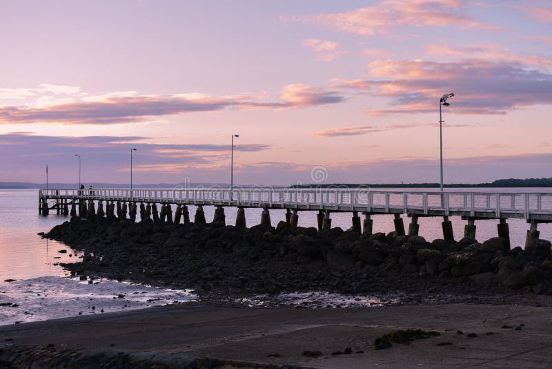 Wellington Point Jetty fotografering för bildbyråer. Bild av brygga ...