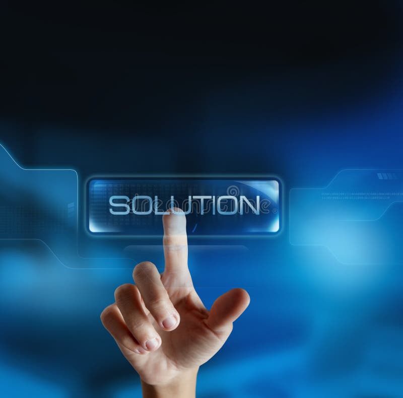 Solution button stock image. Image of technology, pressing - 24989003