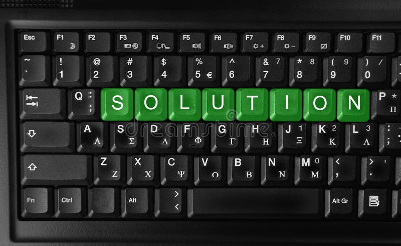 Solutions on keyboard stock photo. Image of green, decision - 17874314
