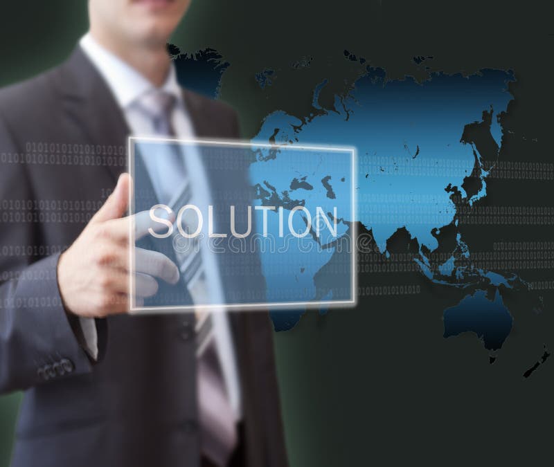 Solution button stock image. Image of technology, pressing - 24989003