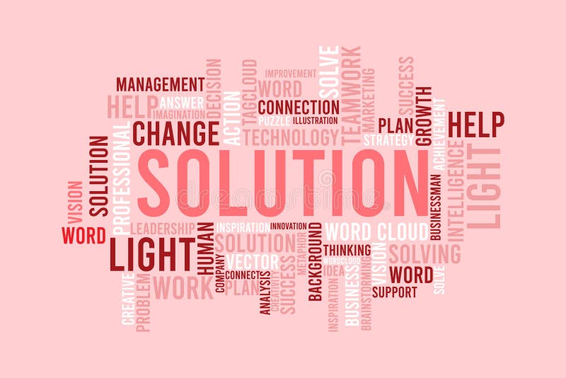 Word Cloud .Concept of Solution. Stock Illustration - Illustration of ...