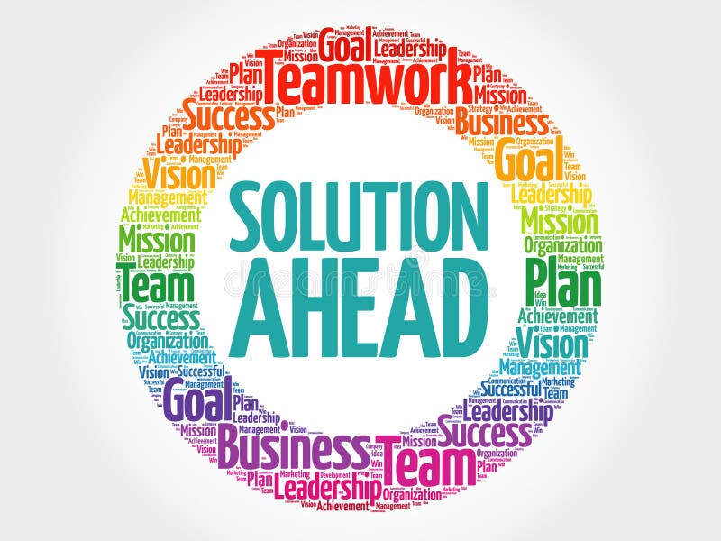 Solution Ahead Circle Word Cloud Stock Illustration - Illustration of ...