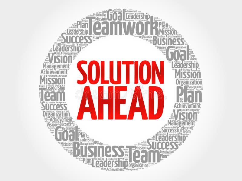 Solution Ahead Circle Word Cloud Stock Illustration - Illustration of ...