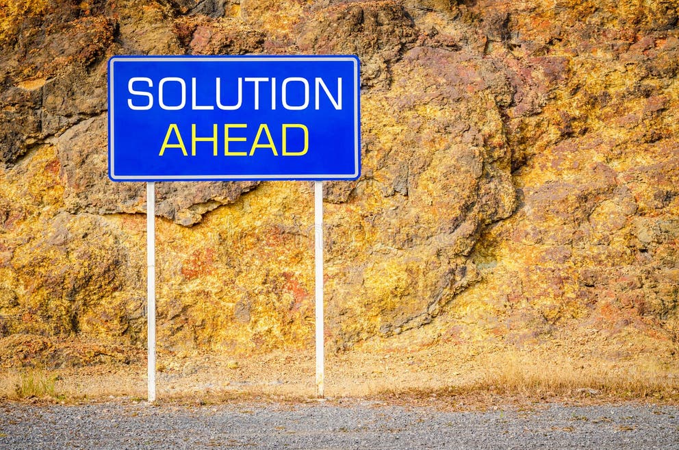 Solution Ahead Sign Showing Business Concept. Stock Image - Image of ...