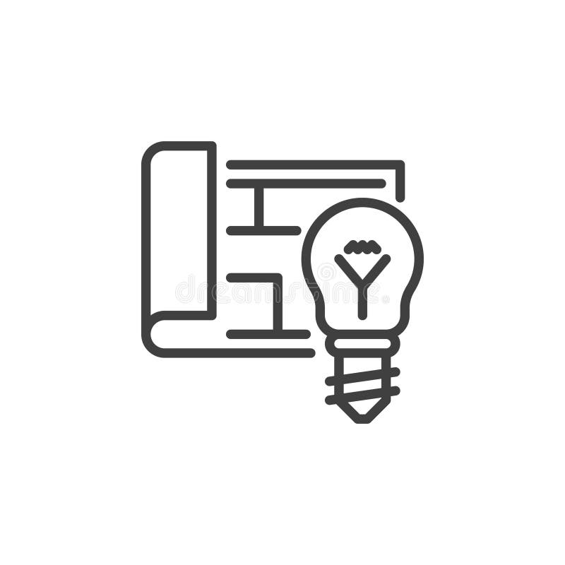 Solution Architecture Line Icon Stock Vector - Illustration of lamp ...