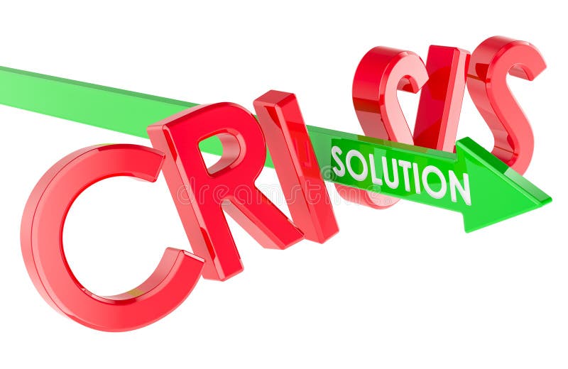 Solution Arrow from Crisis, 3D Rendering Stock Illustration ...