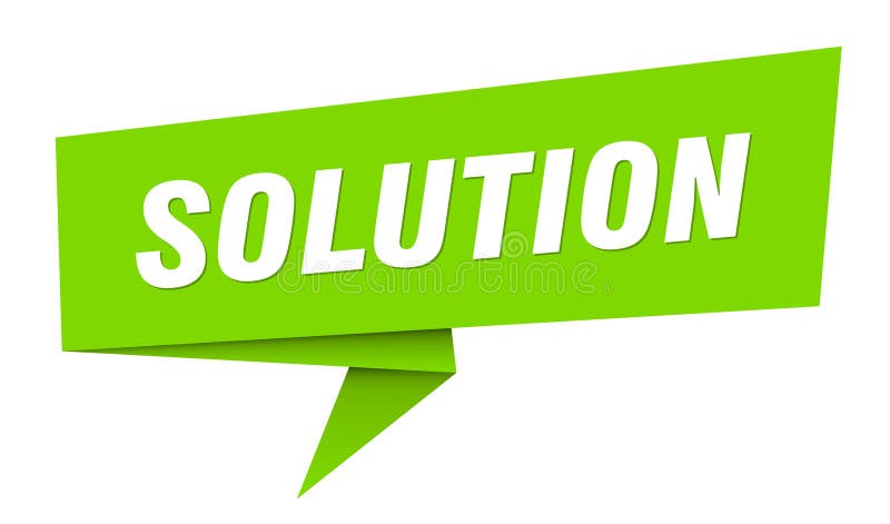 Solution Banner. Solution Speech Bubble, Label, Sticker, Sign Template ...