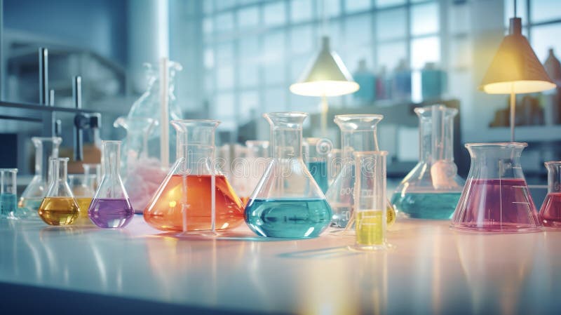 Solution in Beaker Laboratory Equipment Stock Illustration ...