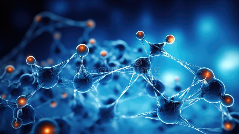 Solution blue molecules stock illustration. Illustration of association ...