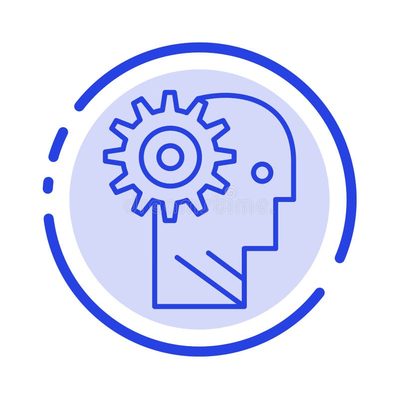 Solution, Brain, Gear, Man, Mechanism, Personal, Working Blue Dotted ...