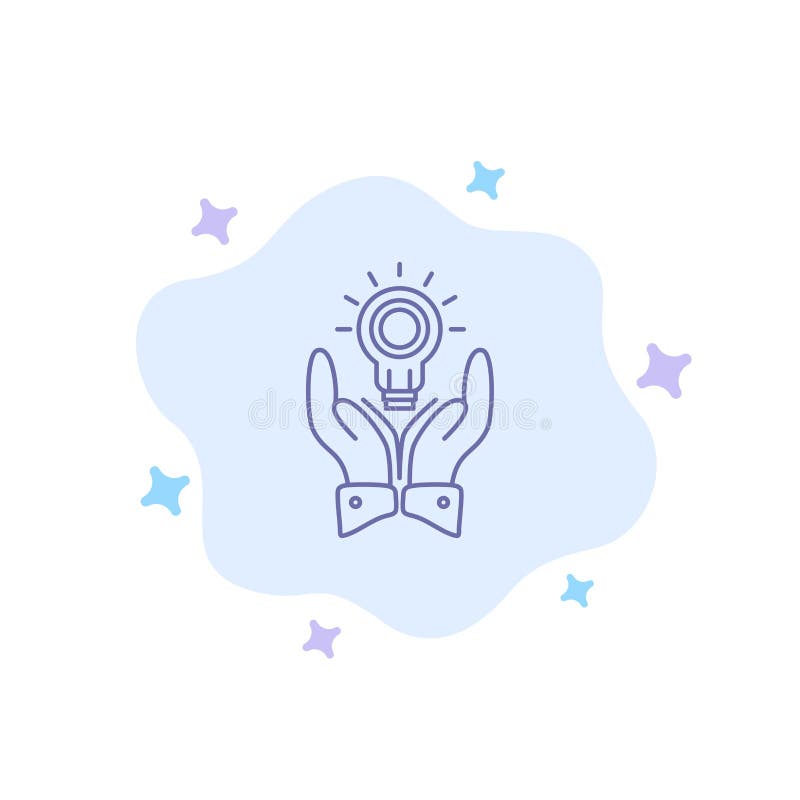 Solution, Bulb, Business, Hand, Idea, Marketing Blue Icon on Abstract ...